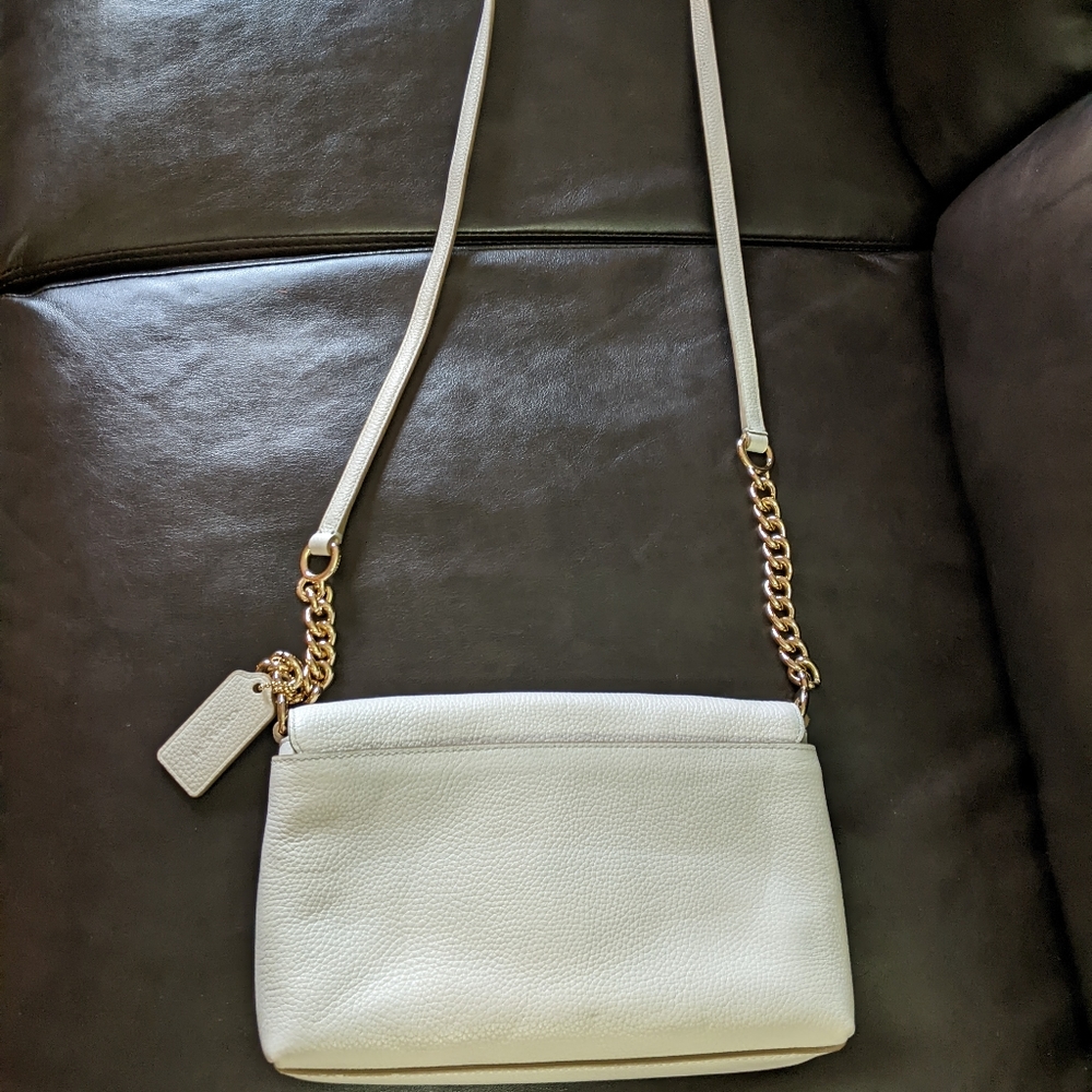 Coach Ivory Crossbody Leather Bag - Gem